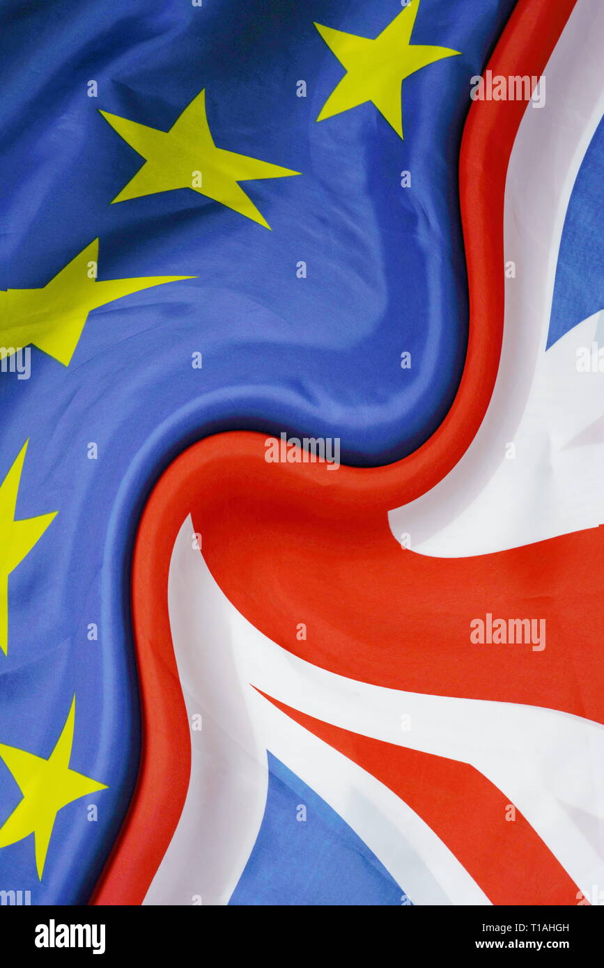 United Kingdom and European union flags combined Stock Photo - Alamy