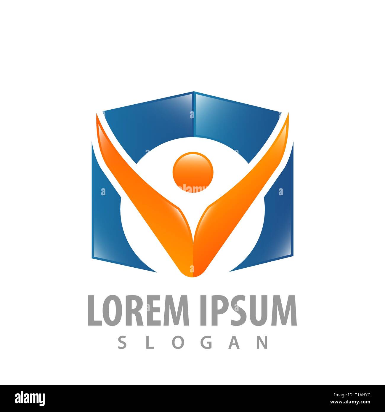 Geometric shiny hexagon people concept design. Symbol graphic template ...
