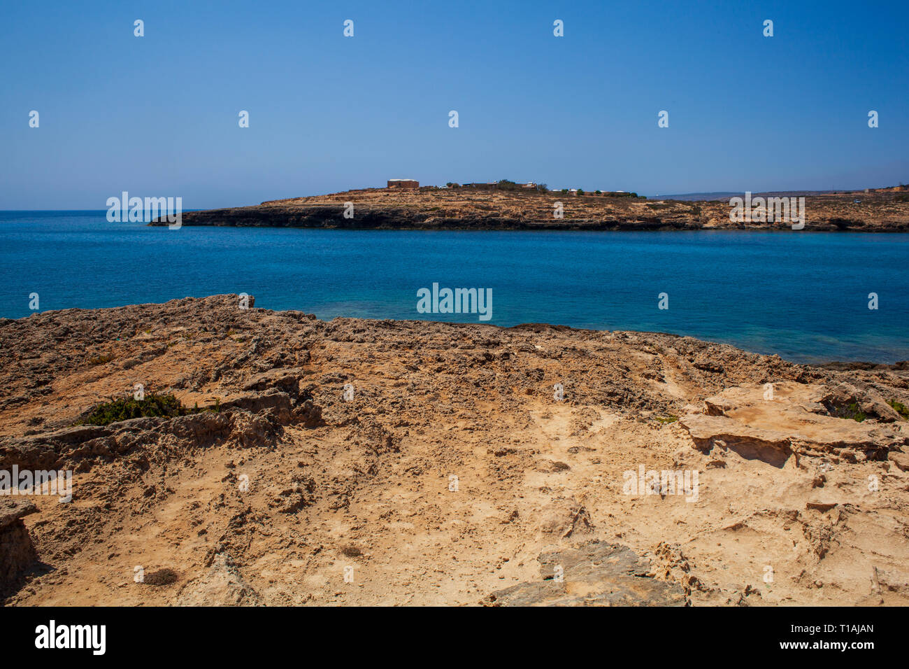 View of Cala Croce beach in Lampedusa, Sicily. Italy Stock Photo - Alamy
