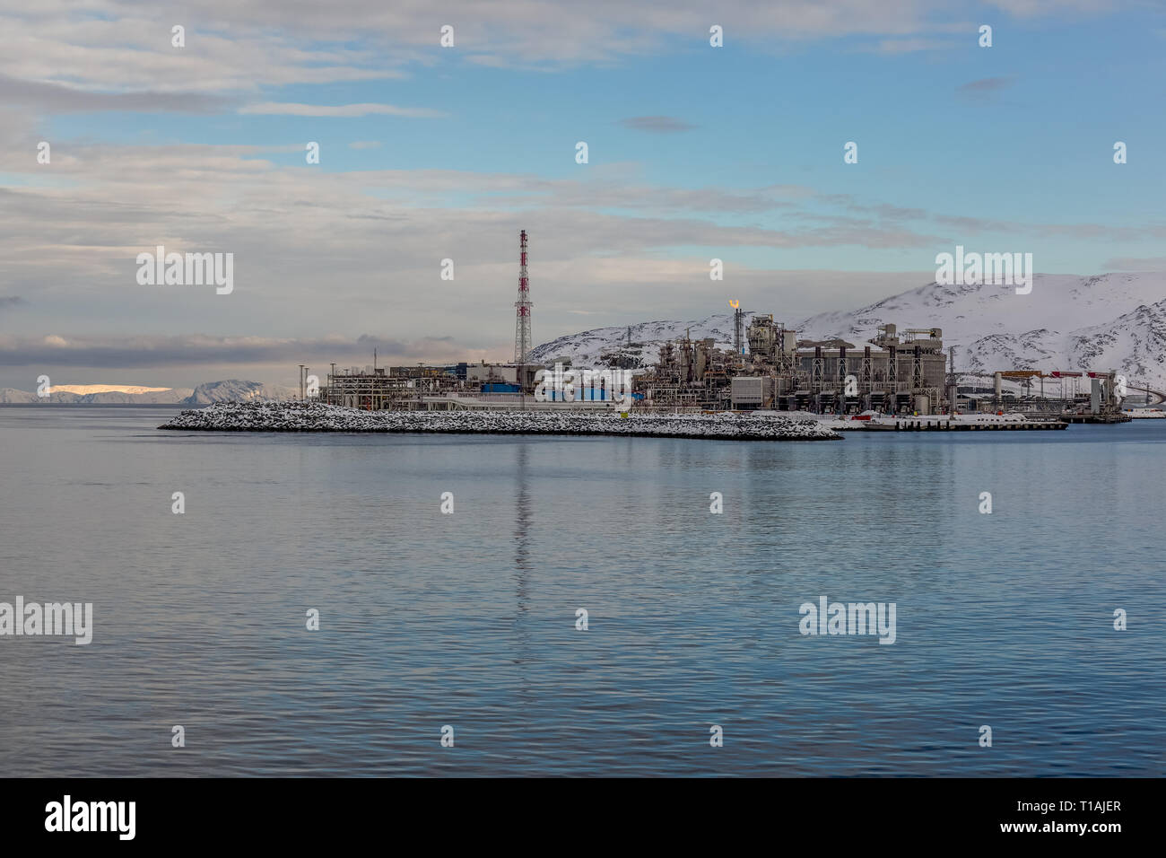 The Snohvit Liquid Natural Gas Export Terminal at Melkoya Island near ...