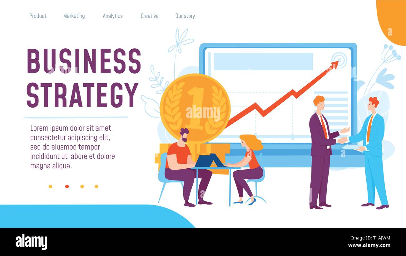 Vector concept business strategy creative business illustration with ...