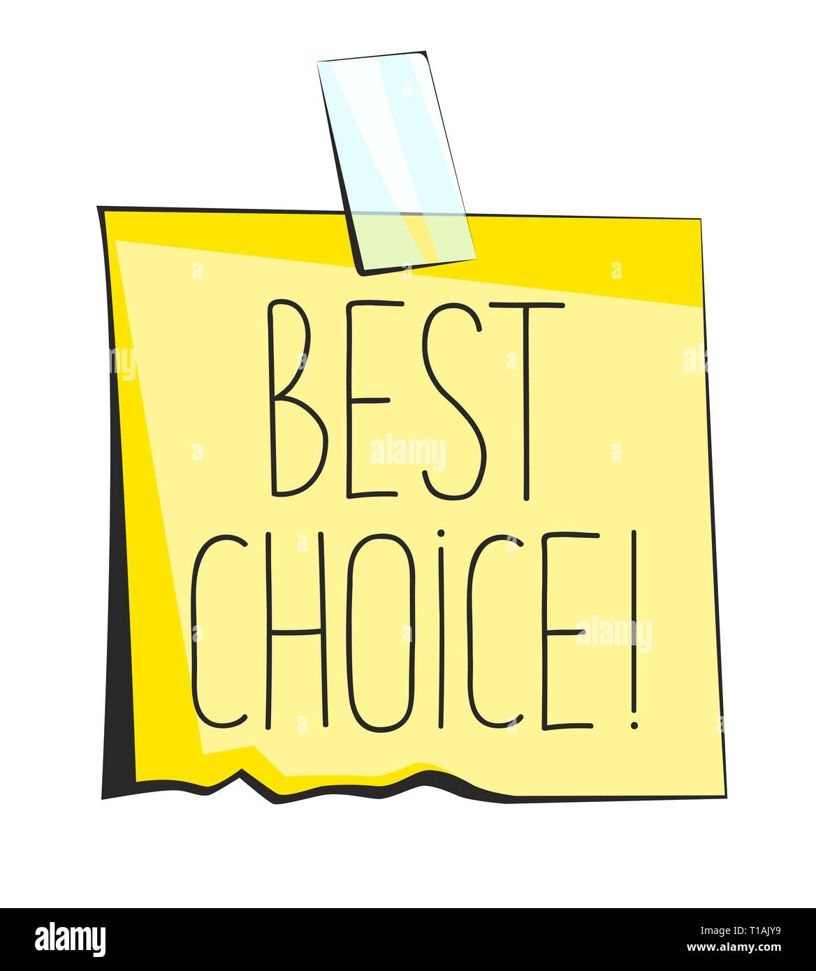 Best choice lettering. Paper reminder sticker Stock Photo - Alamy