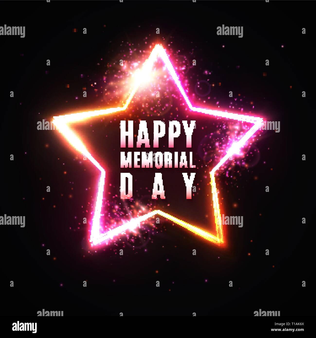 Memorial day banner. Glowing stars background Stock Vector Image & Art ...