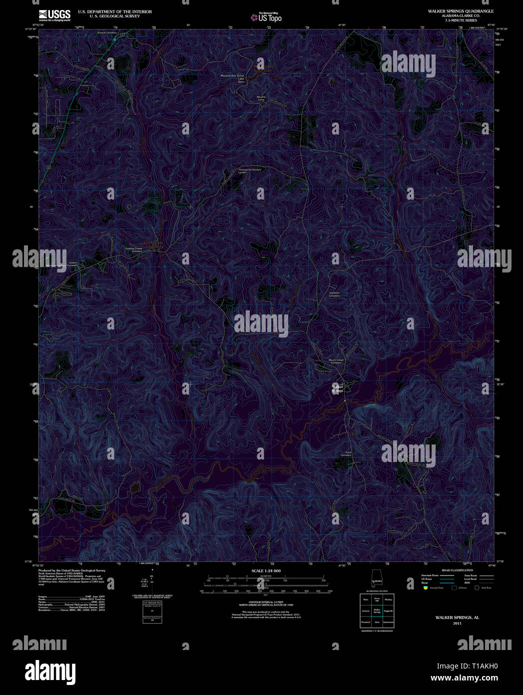 Walker alabama map hi-res stock photography and images - Alamy