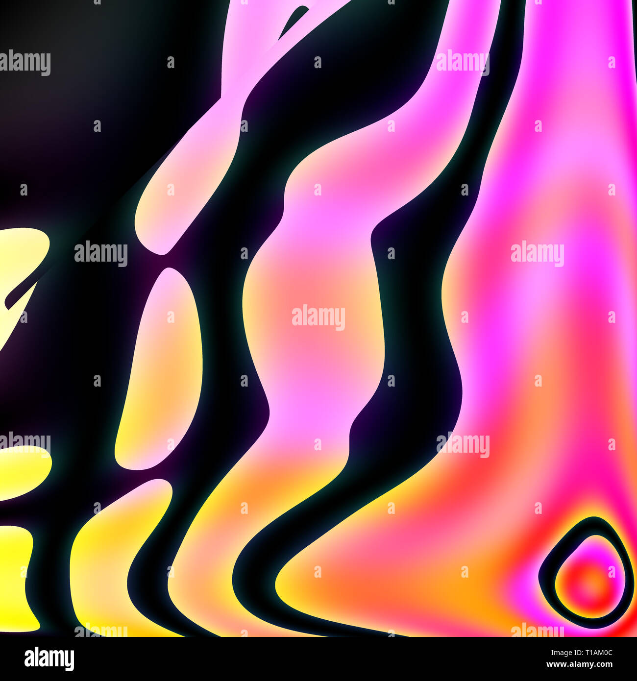 Computer drawing with different colors and shapes forming amorph ...