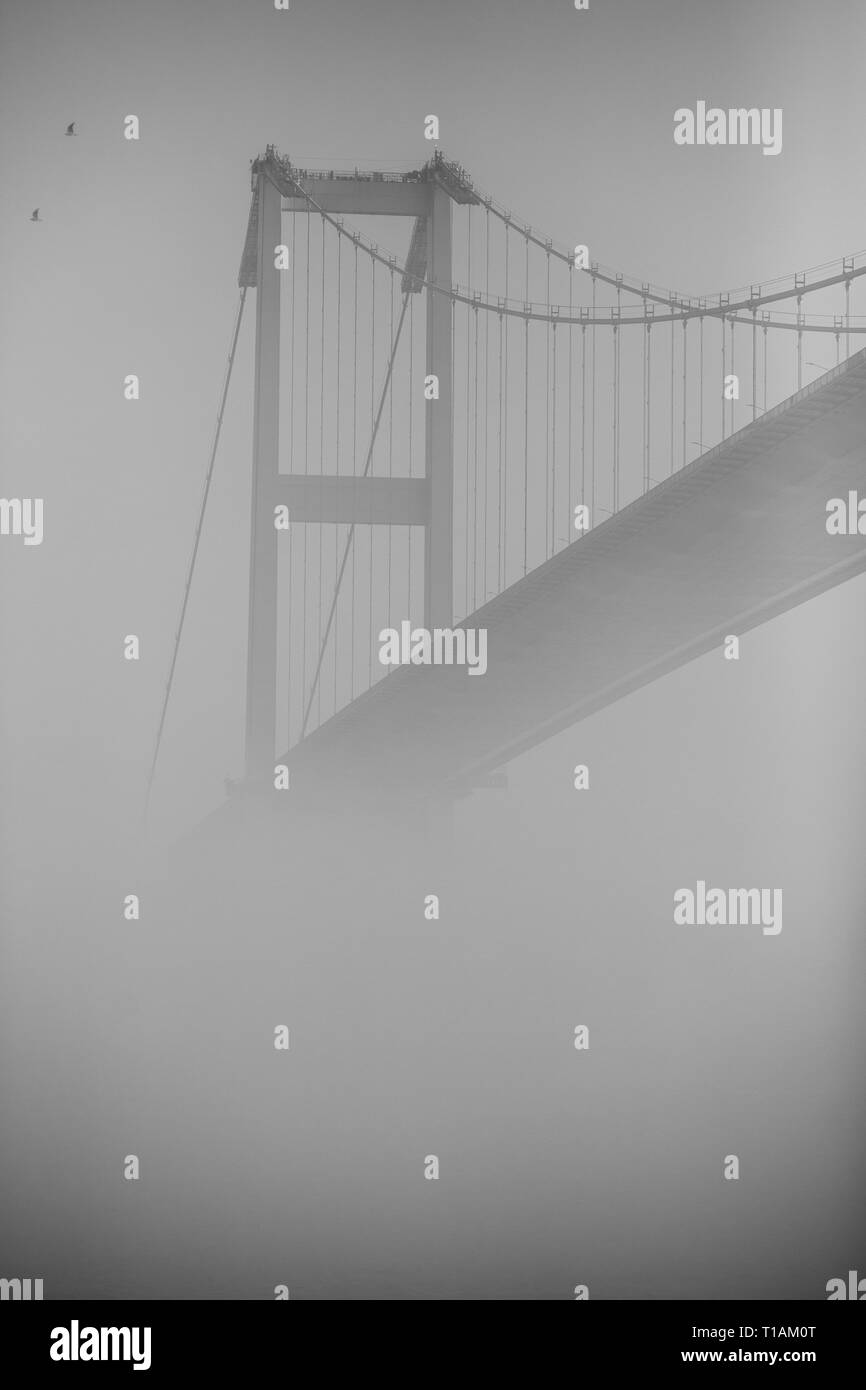 Photo of modern bridge, cloudy sky Stock Photo - Alamy