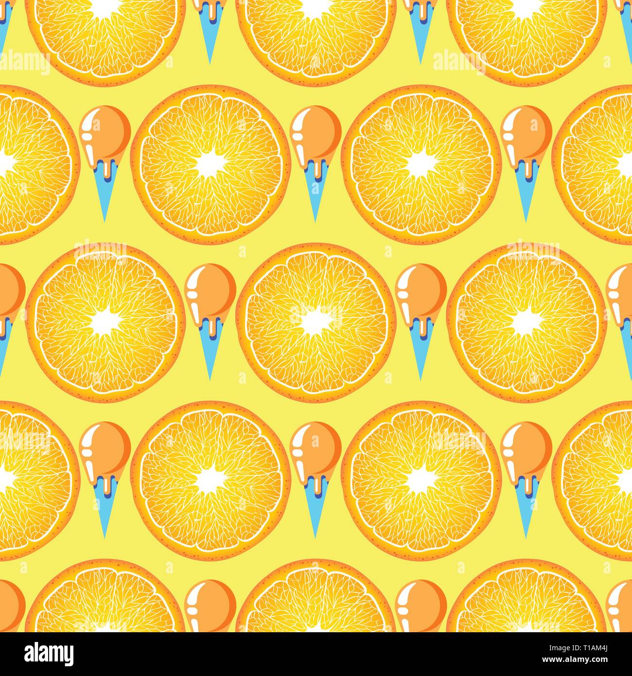 Slice orange on ice Stock Vector Images - Alamy