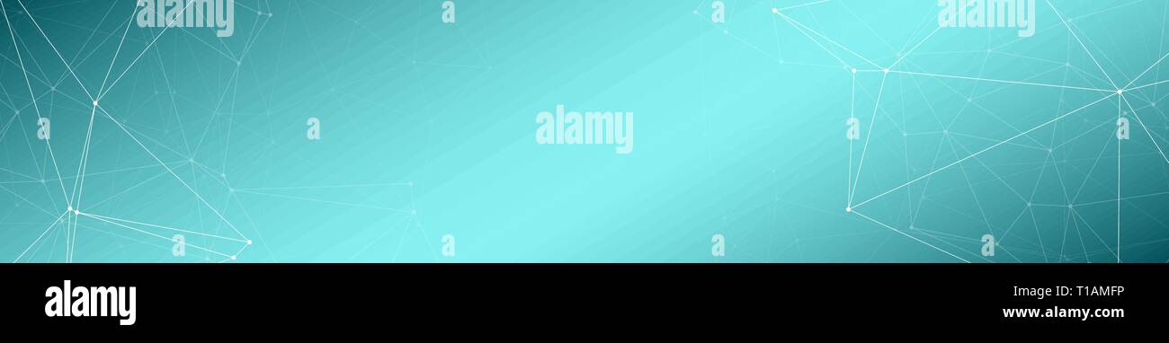 Communication technology digital wires, graphic dot lines banner ...