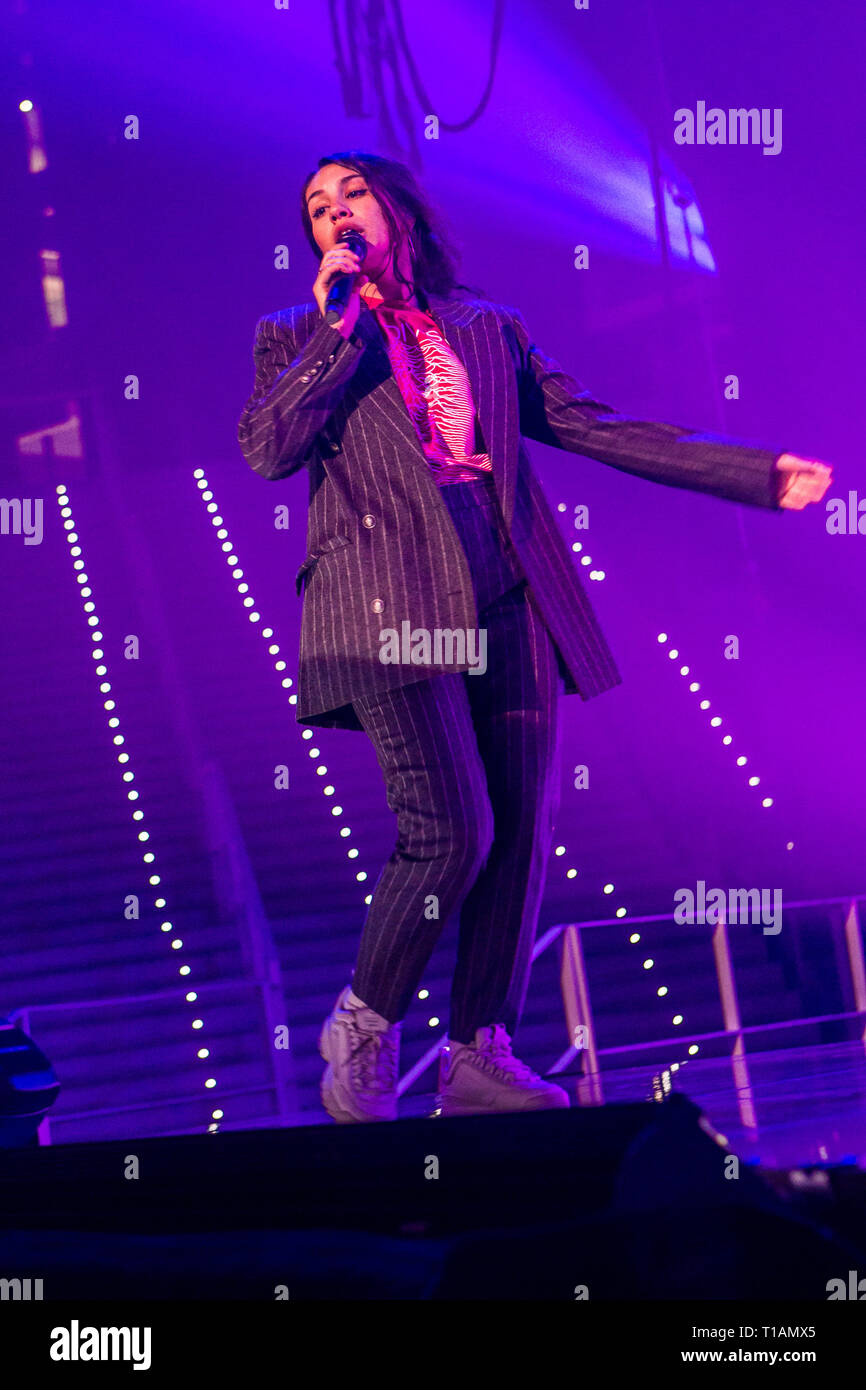 Turin, Italy. 24th Mar, 2019. The Canadian singer-songwriter Alessia ...