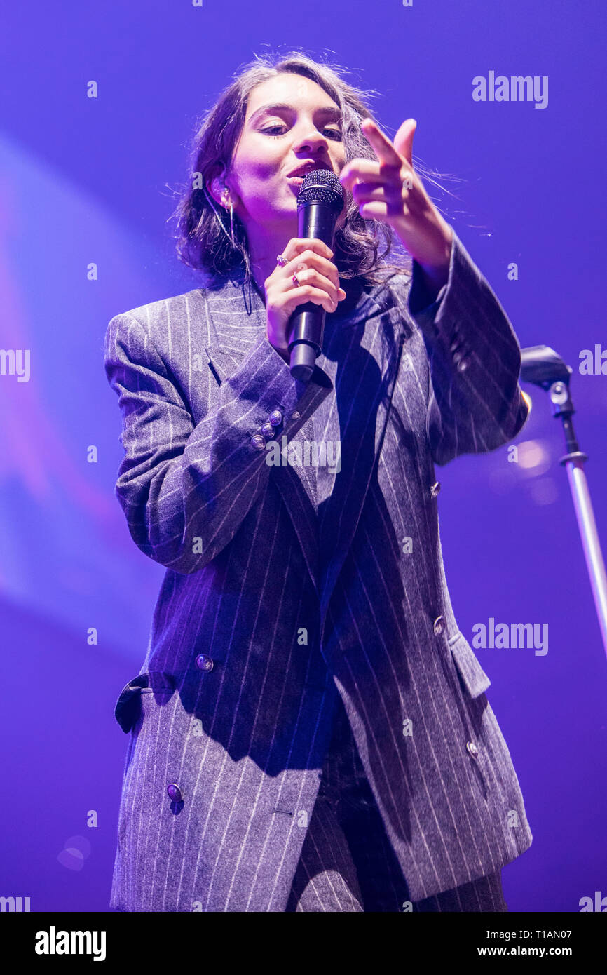 Turin, Italy. 24th Mar, 2019. The Canadian singer-songwriter Alessia ...
