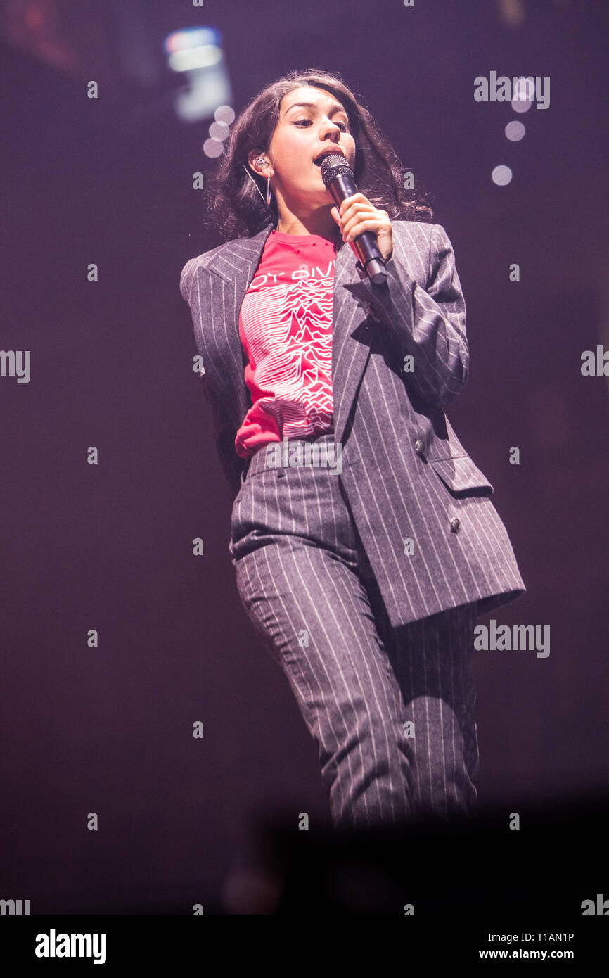 Turin, Italy. 24th Mar, 2019. The Canadian singer-songwriter Alessia ...