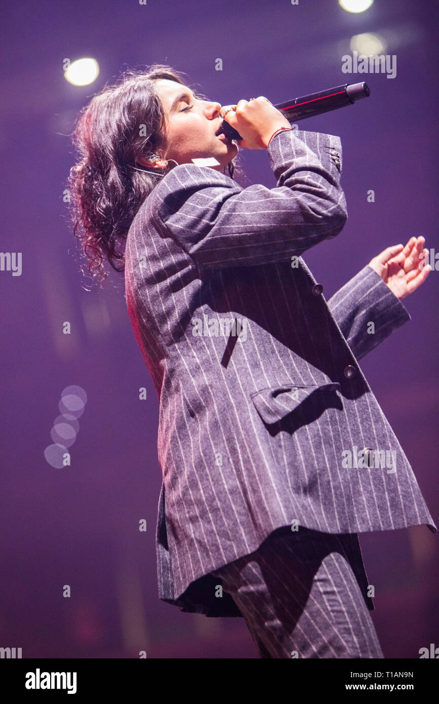 Turin, Italy. 24th Mar, 2019. The Canadian singer-songwriter Alessia ...