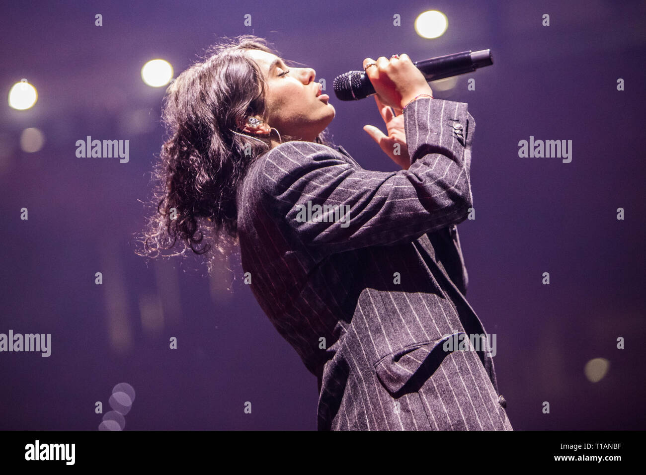 Turin, Italy. 24th Mar, 2019. The Canadian singer-songwriter Alessia ...