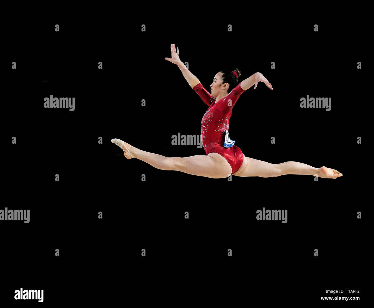 Victoria Kayen Woo (Canada) seen in action during the Gymnastics World ...