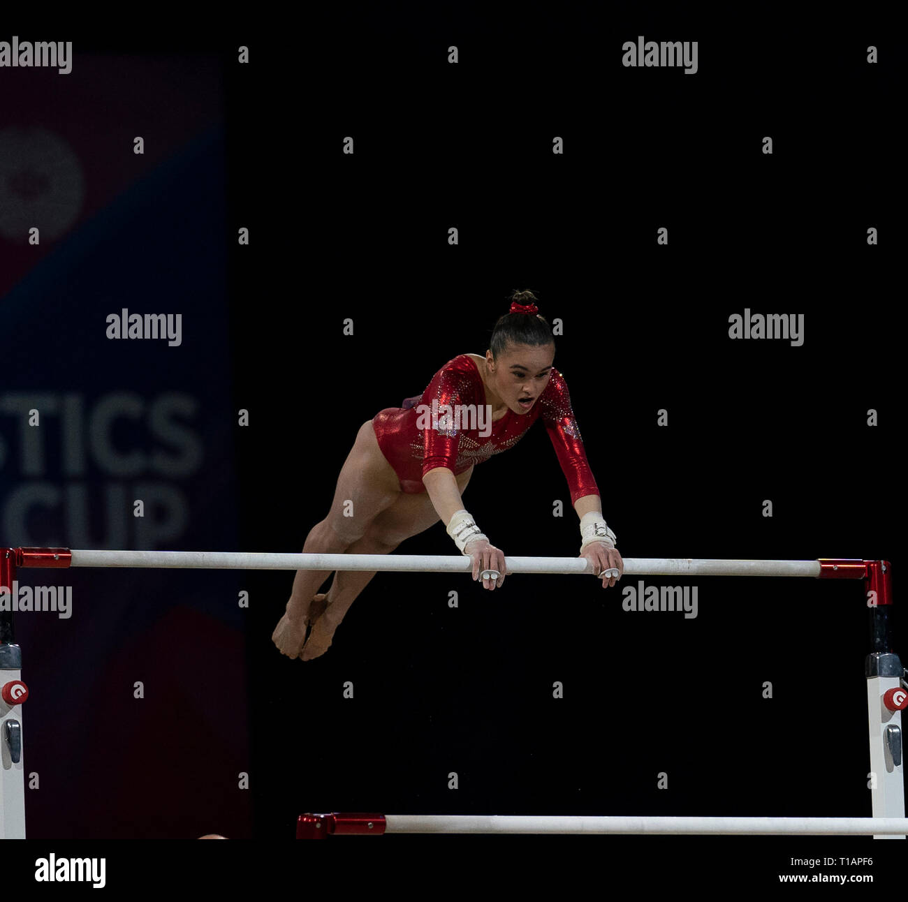 Victoria Kayen Woo (Canada) seen in action during the Gymnastics World ...