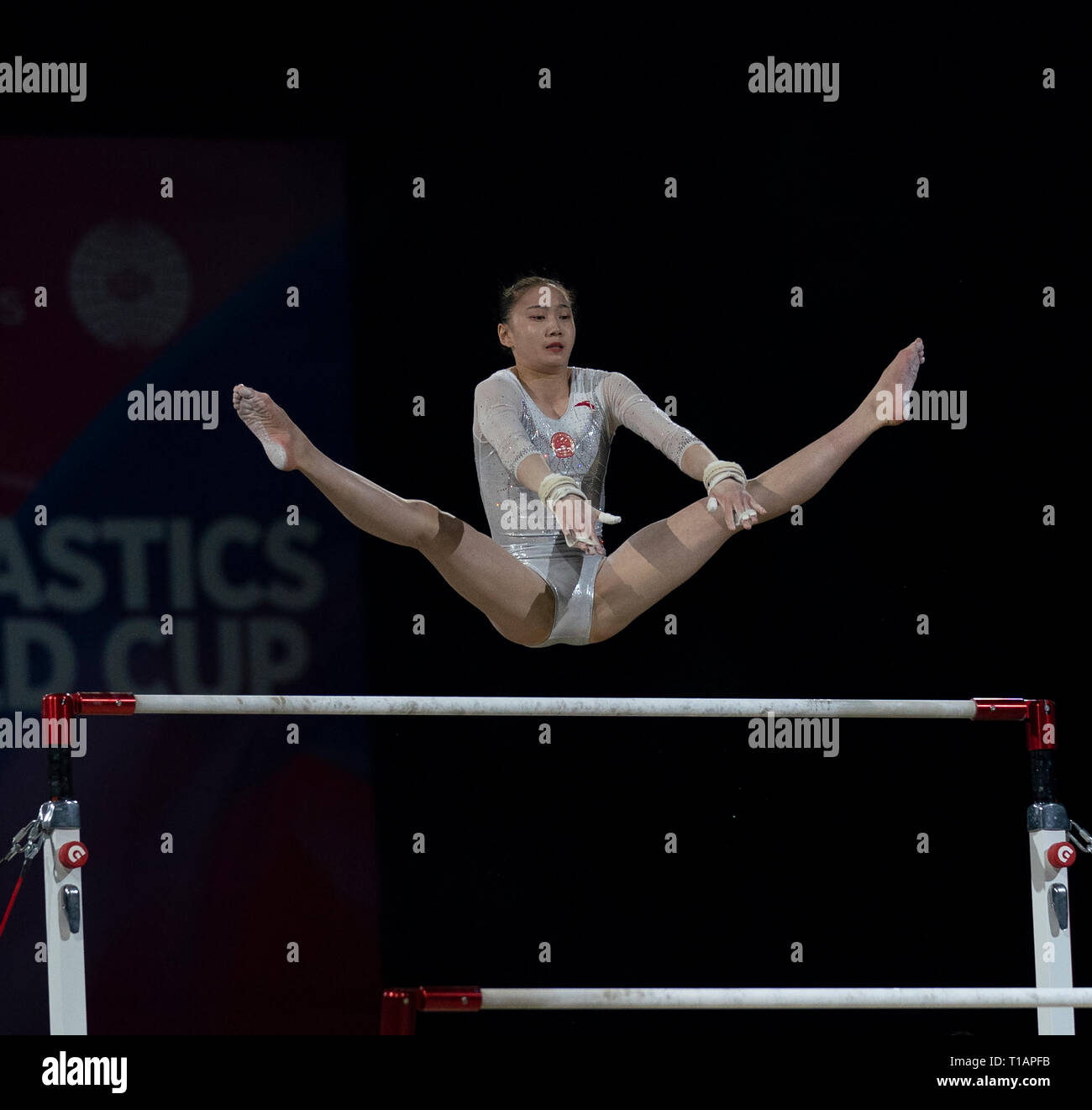 Jieyu Liu (China) seen in action during the Gymnastics World Cup 2019 ...