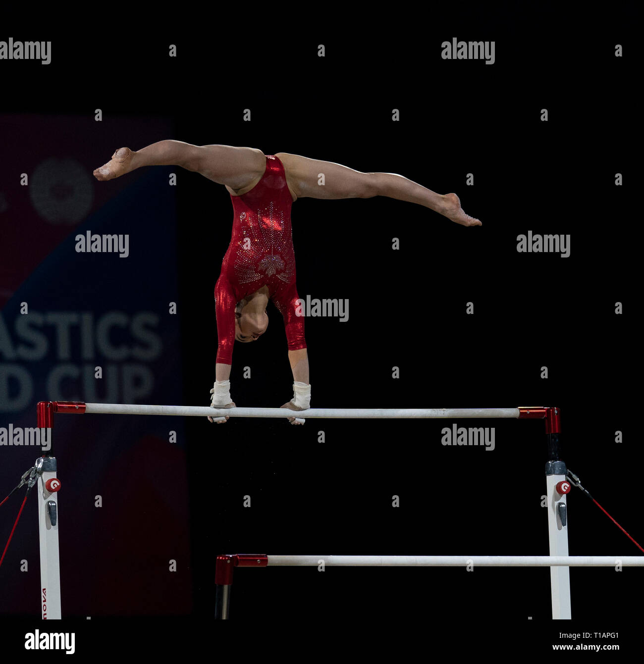 Victoria Kayen Woo (Canada) seen in action during the Gymnastics World ...