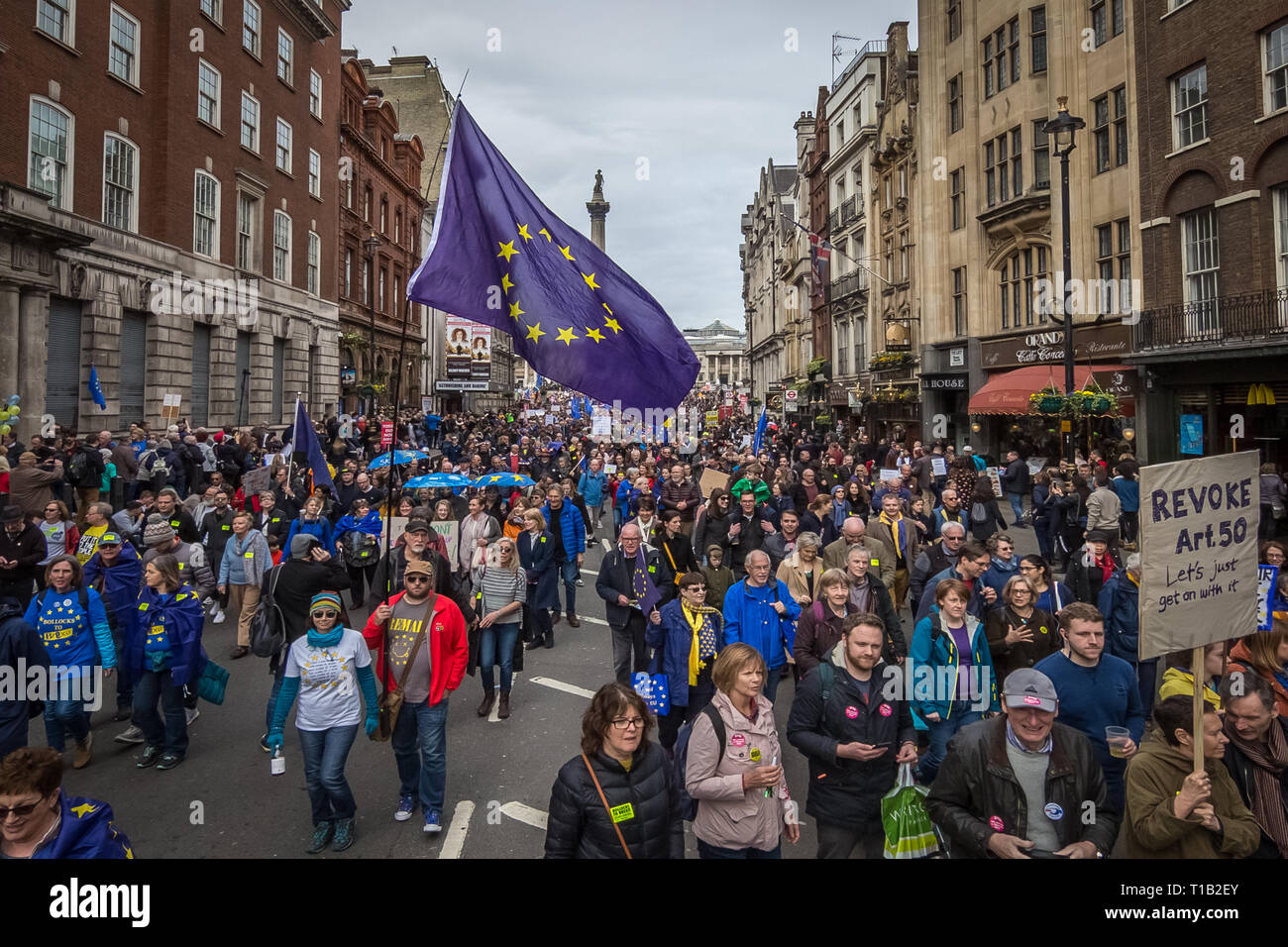 London, UK. 23rd March 2019. Brexit People's Vote March. Tens of ...