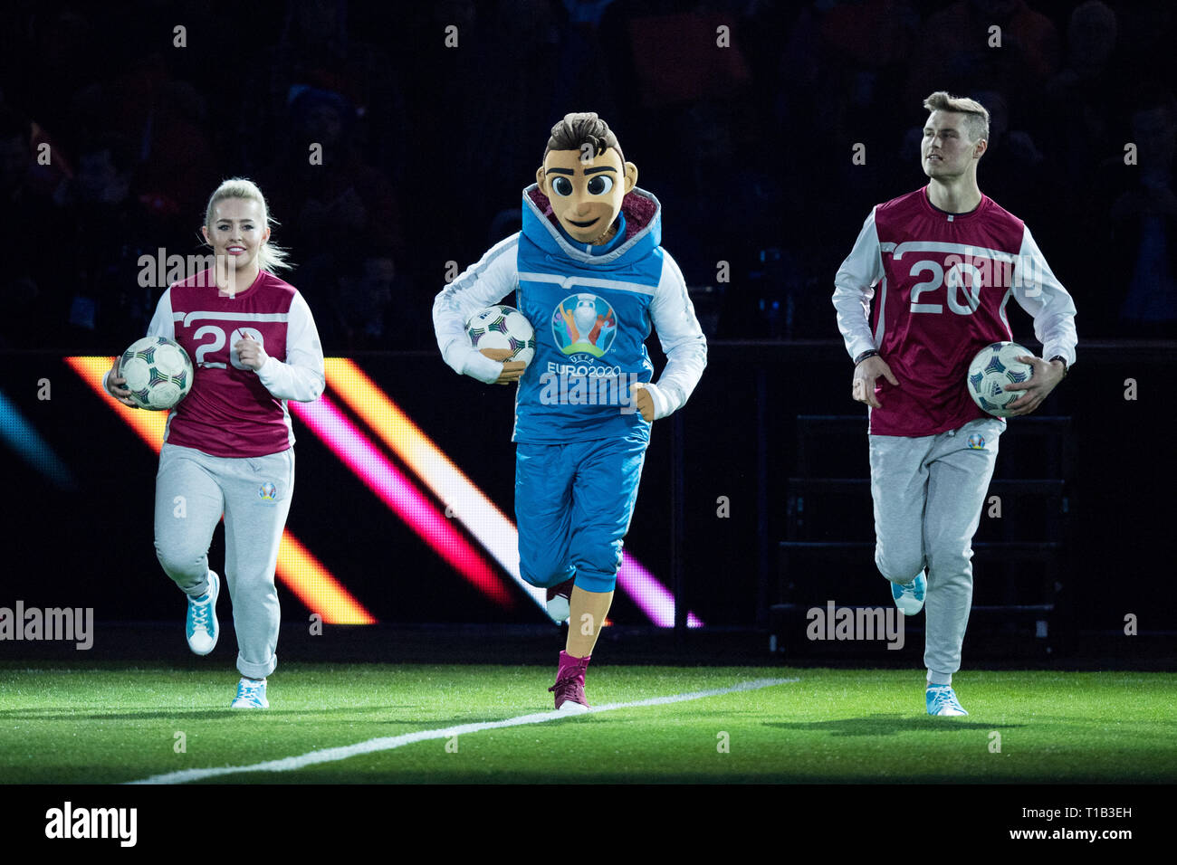 The mascot of the European Championship 2020 is presented before the ...