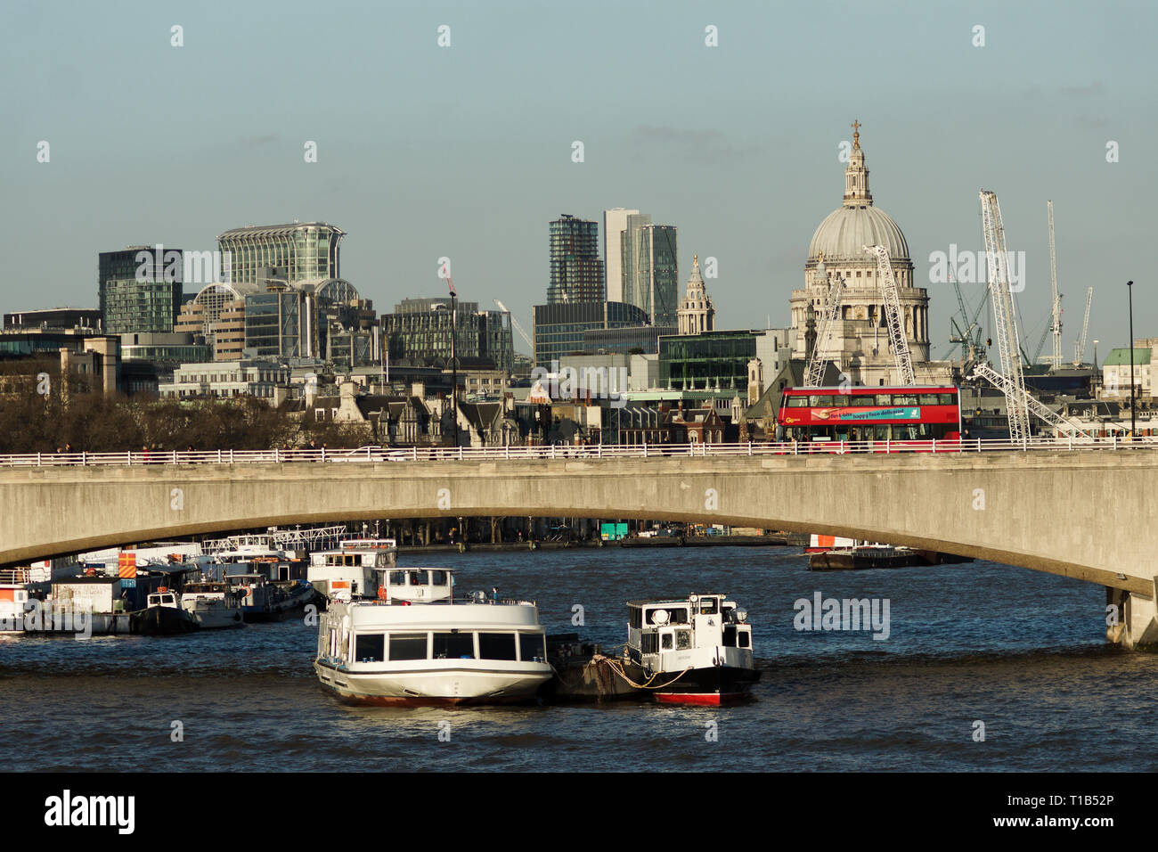 London, UK. 25th Mar, 2019. South Bank, Embankment, Waterloo Bridge ...