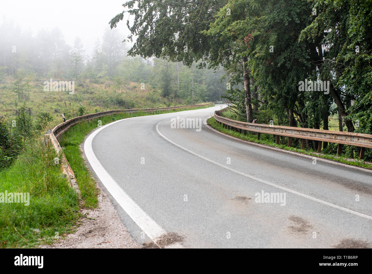 empty asphalt road in autumn in countryside in perspective Stock Photo ...