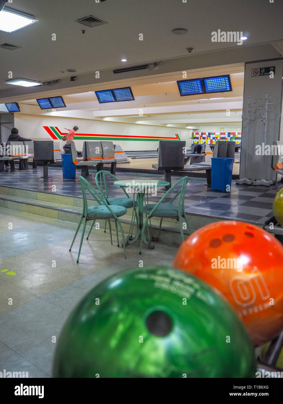 March 2019 - Seoul, South Korea: Hannam Bowling center, one of the ...