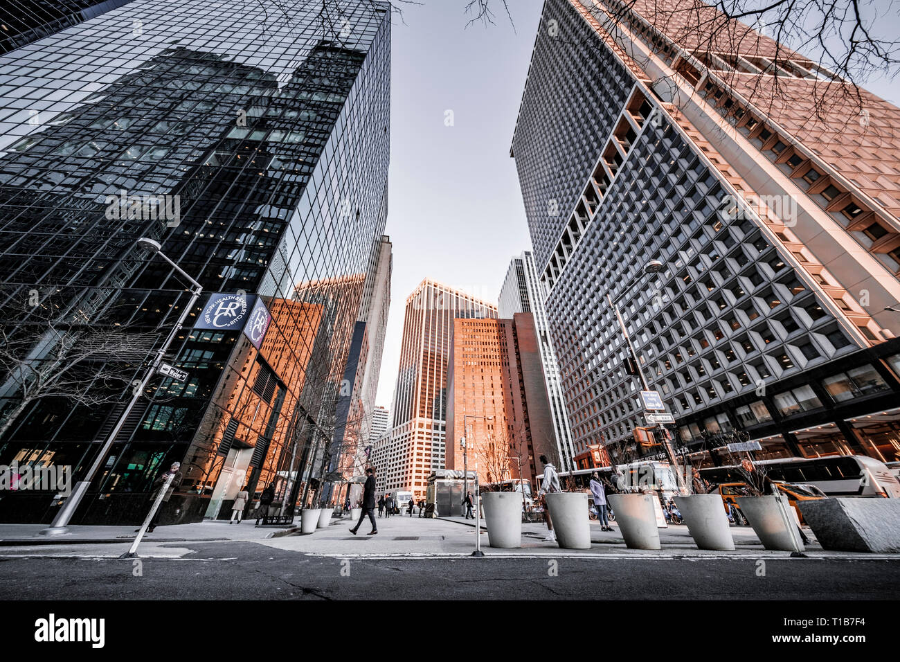 New York City from street level in winter Stock Photo - Alamy