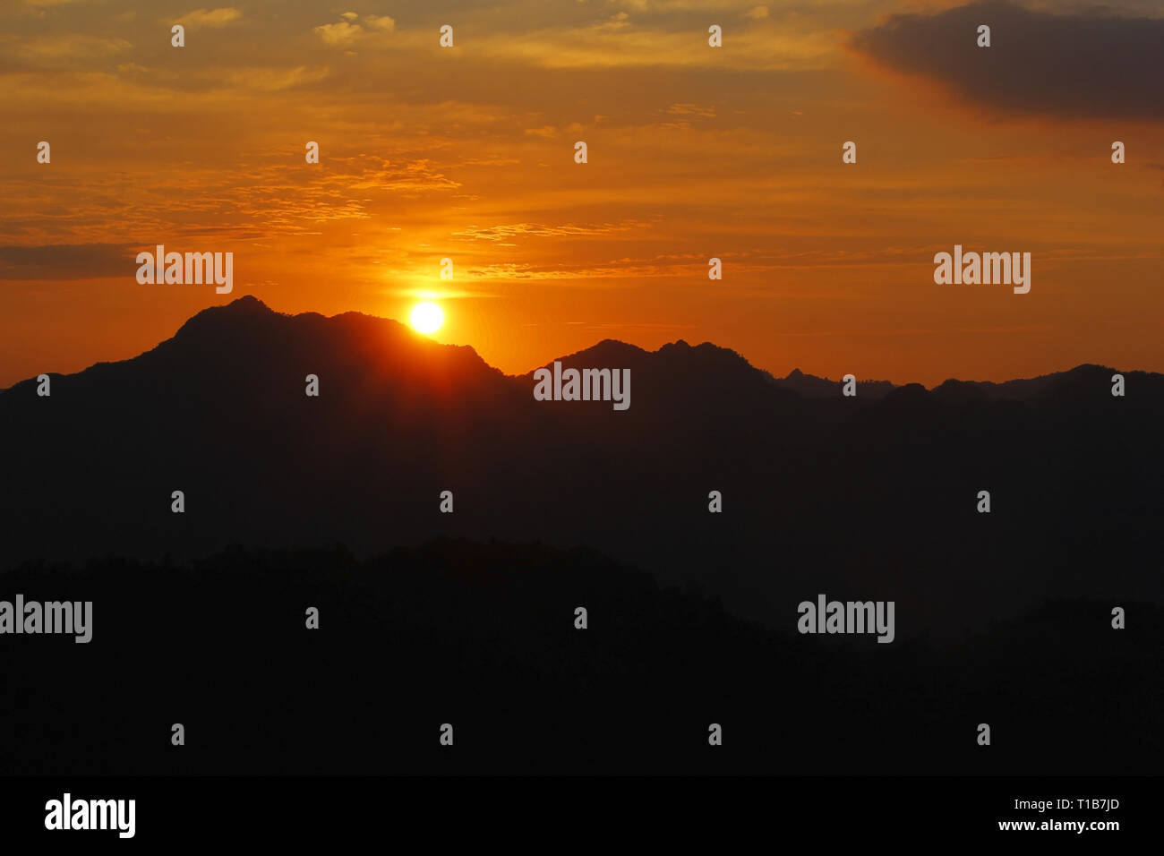 landscape photo beautiful sunrise over the hill Stock Photo - Alamy