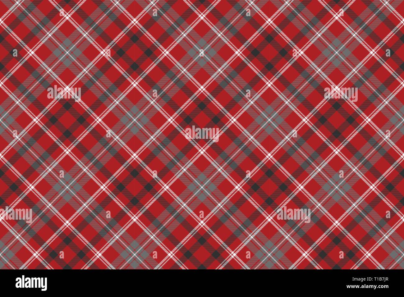 Red check plaid seamless fabric texture. Vector illustration Stock ...