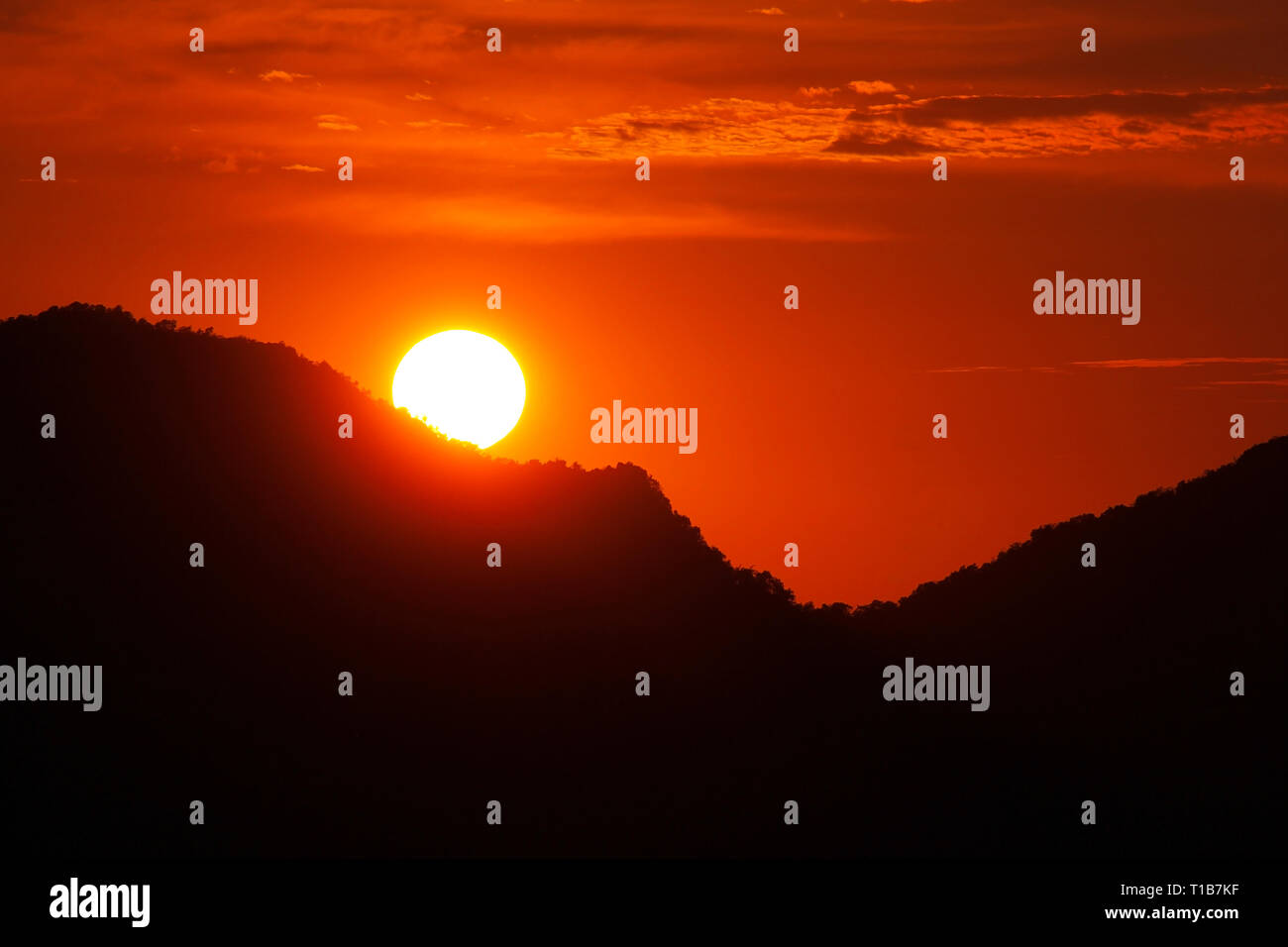 landscape photo beautiful sunrise over the hill Stock Photo - Alamy