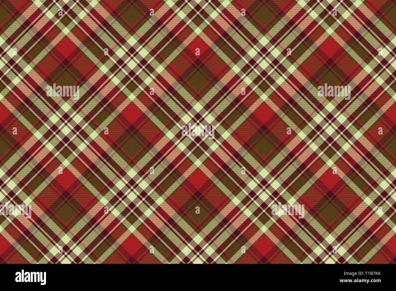 Classic red tartan diagonal seamless fabric texture. Vector ...