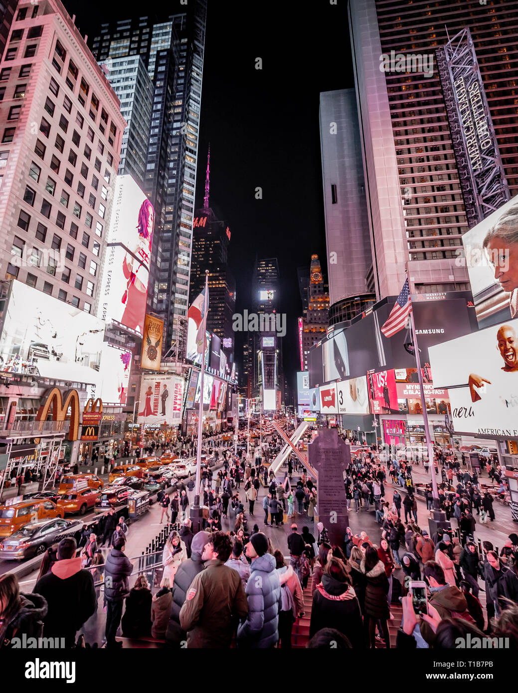 Times square winter view hi-res stock photography and images - Alamy