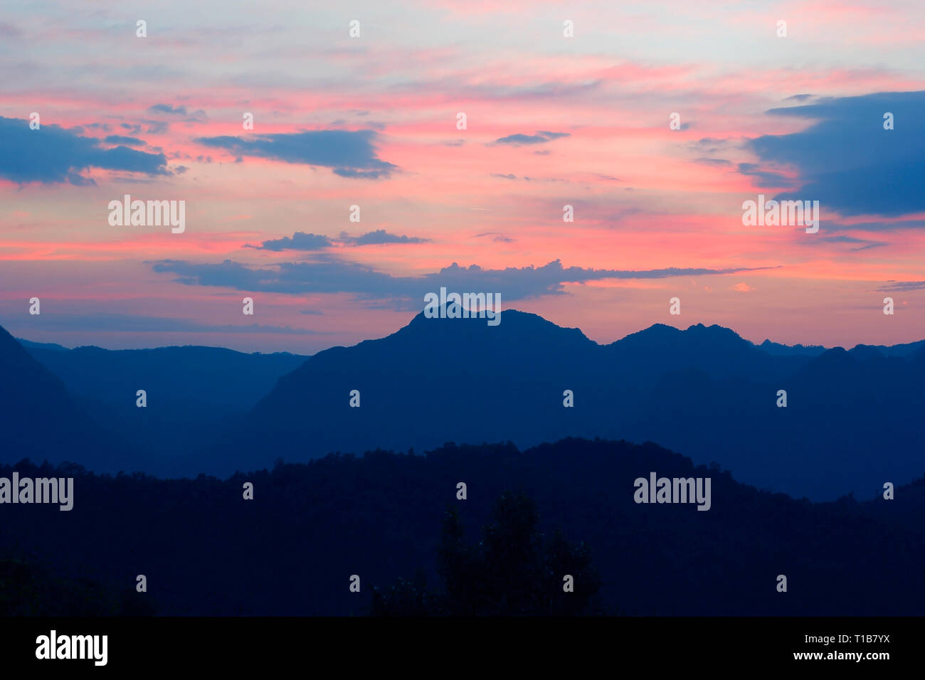landscape view of beautiful sky over the hill Stock Photo - Alamy