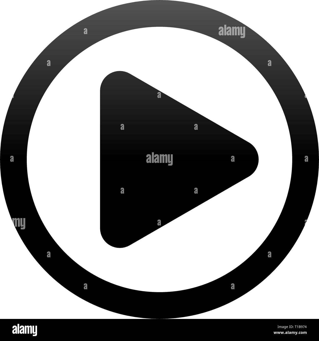 Play button icon - black classic gradient, isolated - vector ...