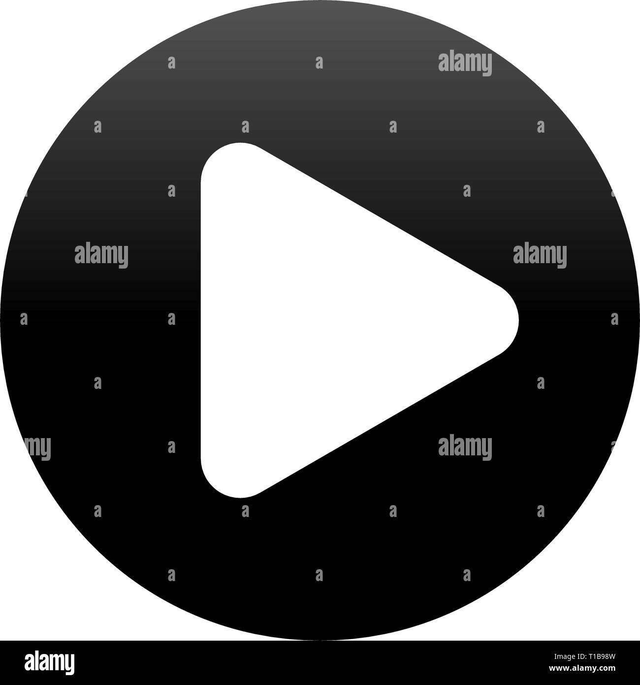 Play button icon - black classic gradient, isolated - vector ...