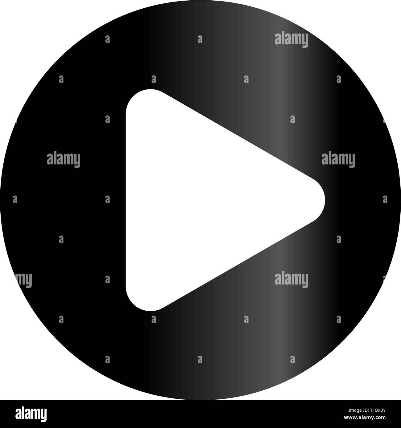 Play button icon - black classic gradient, isolated - vector ...