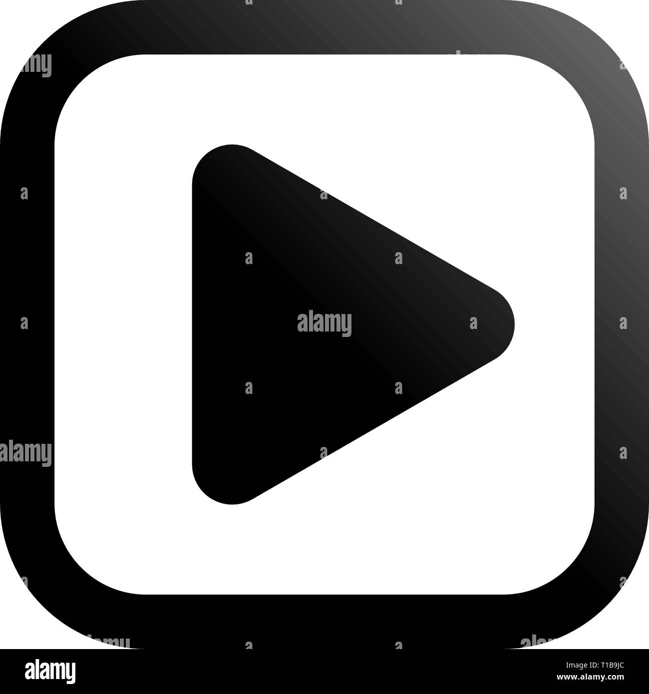 Play button icon - black classic gradient, isolated - vector ...