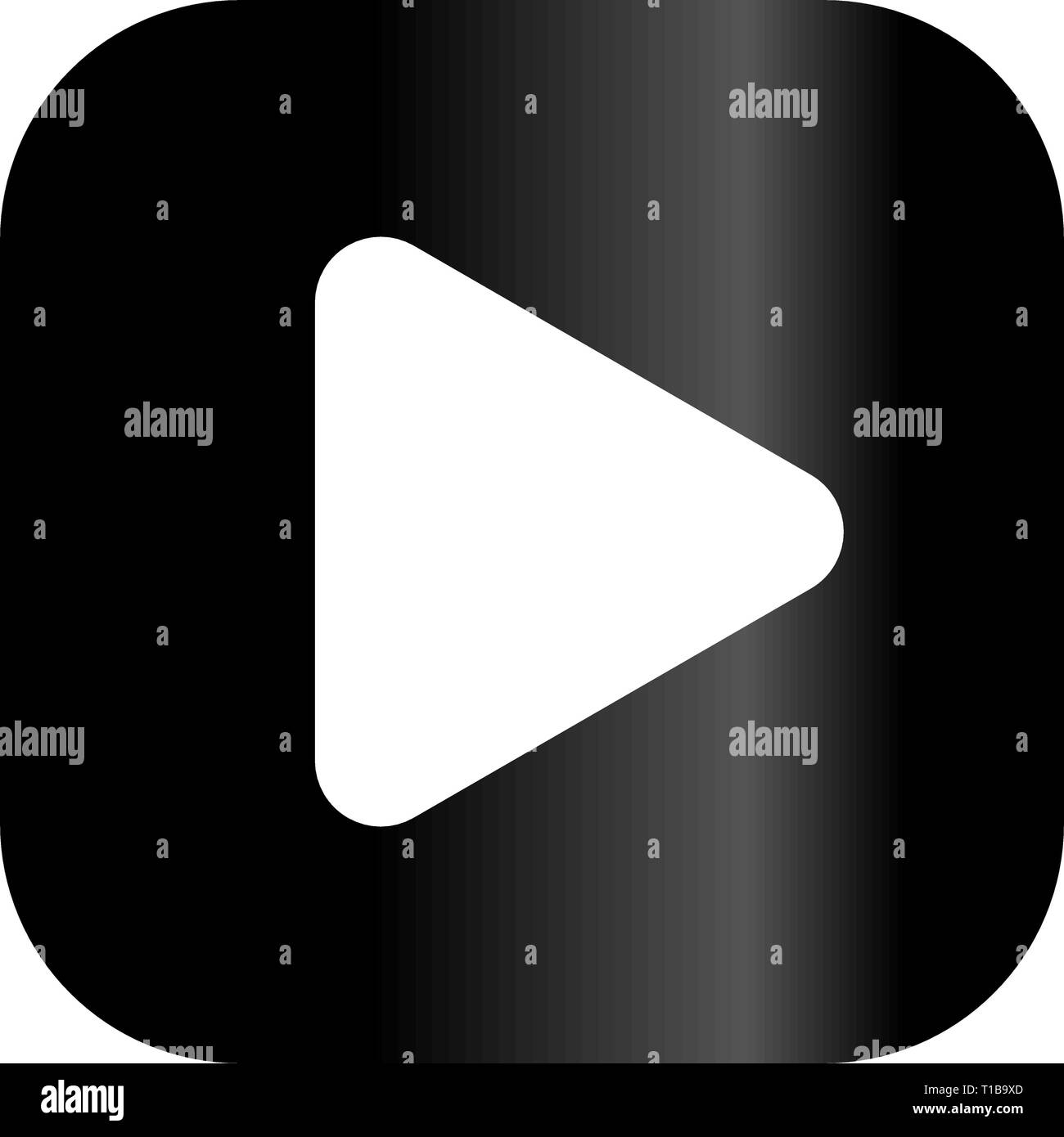 Play button icon - black classic gradient, isolated - vector ...