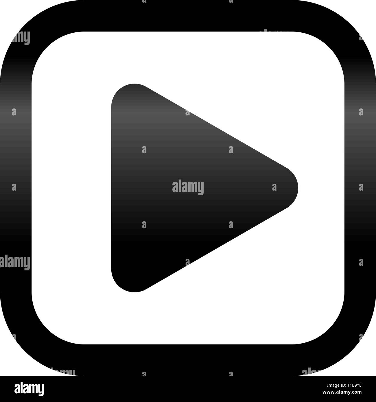 Play button icon - black classic gradient, isolated - vector ...