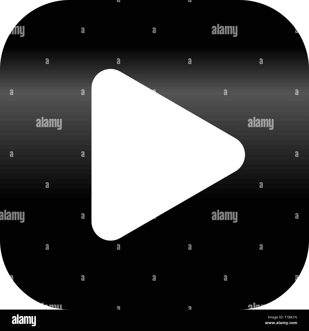 Play button icon - black classic gradient, isolated - vector ...