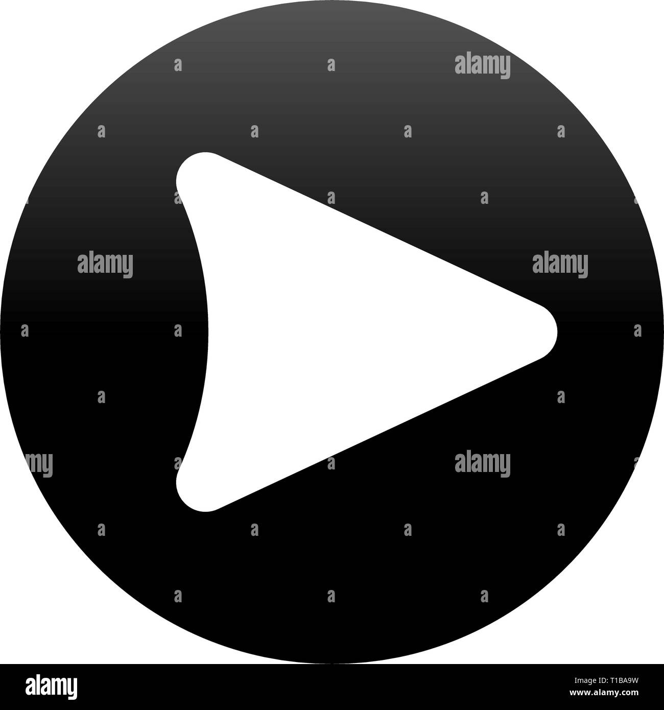 Play button icon - black slick gradient, isolated - vector illustration ...