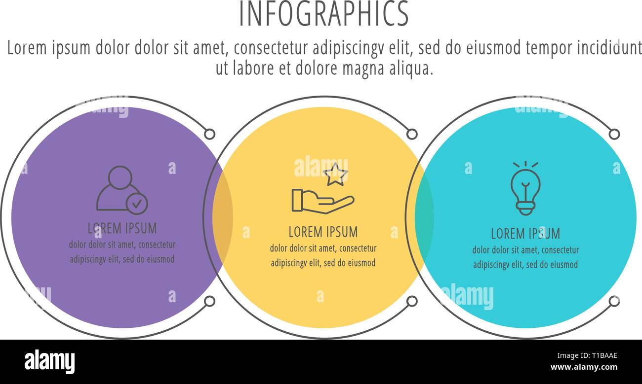 Modern vector illustration. Infographic circles template with three ...