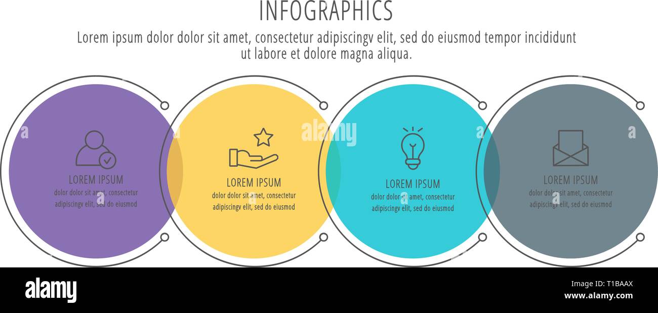 Modern vector illustration. Infographic circles template with four ...