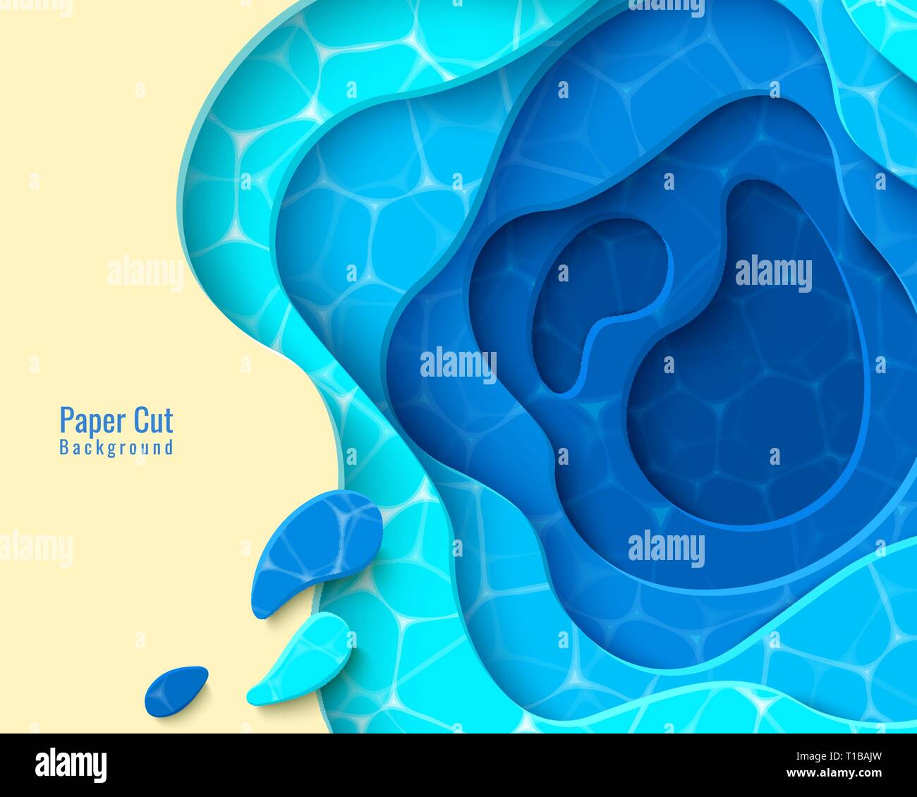 Vector top view tropical beach in paper cut style Stock Vector Image ...