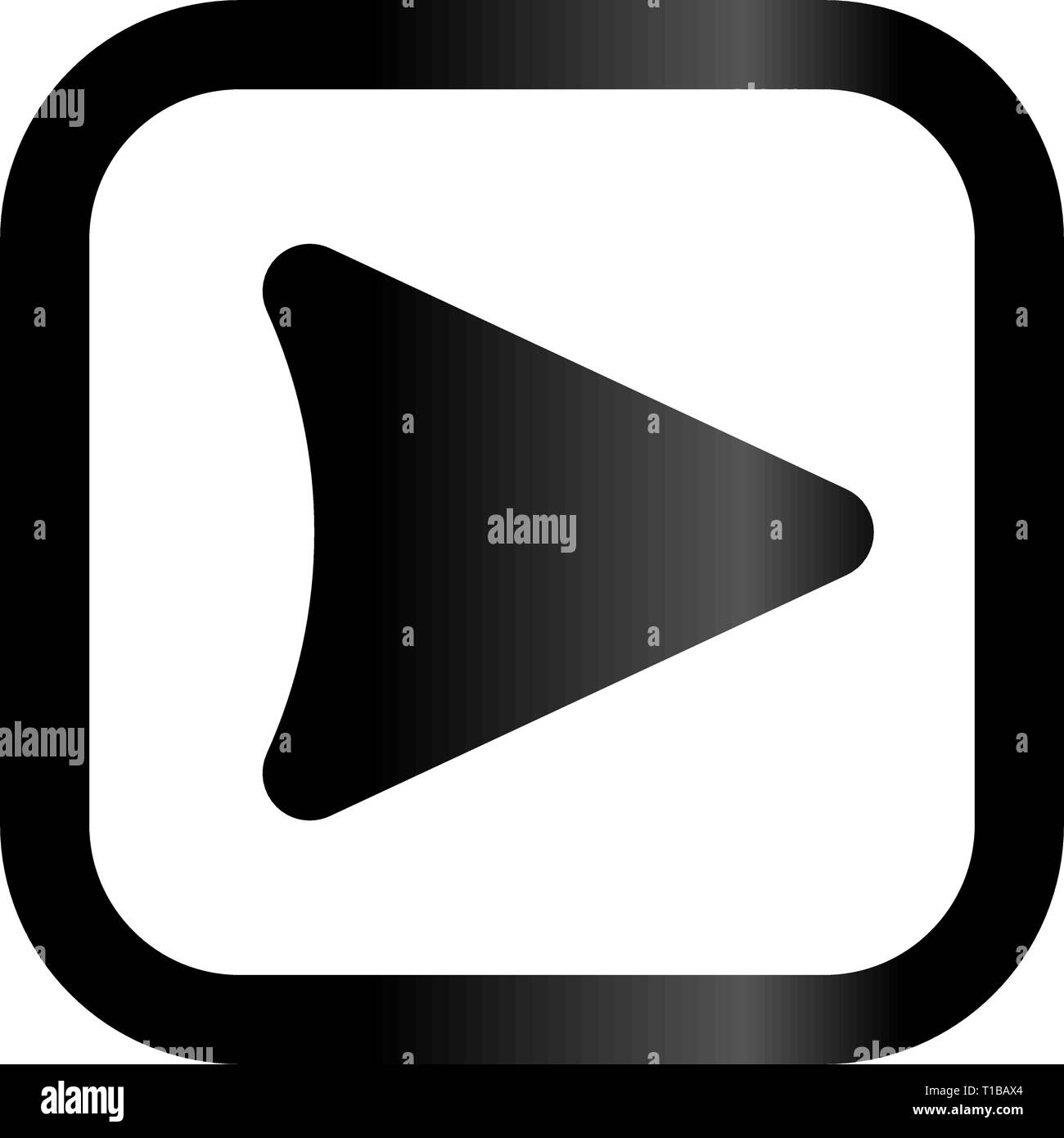 Play button icon - black slick gradient, isolated - vector illustration ...