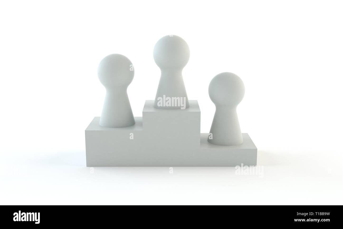 White game figures on a pedestal isolated on white background Stock ...