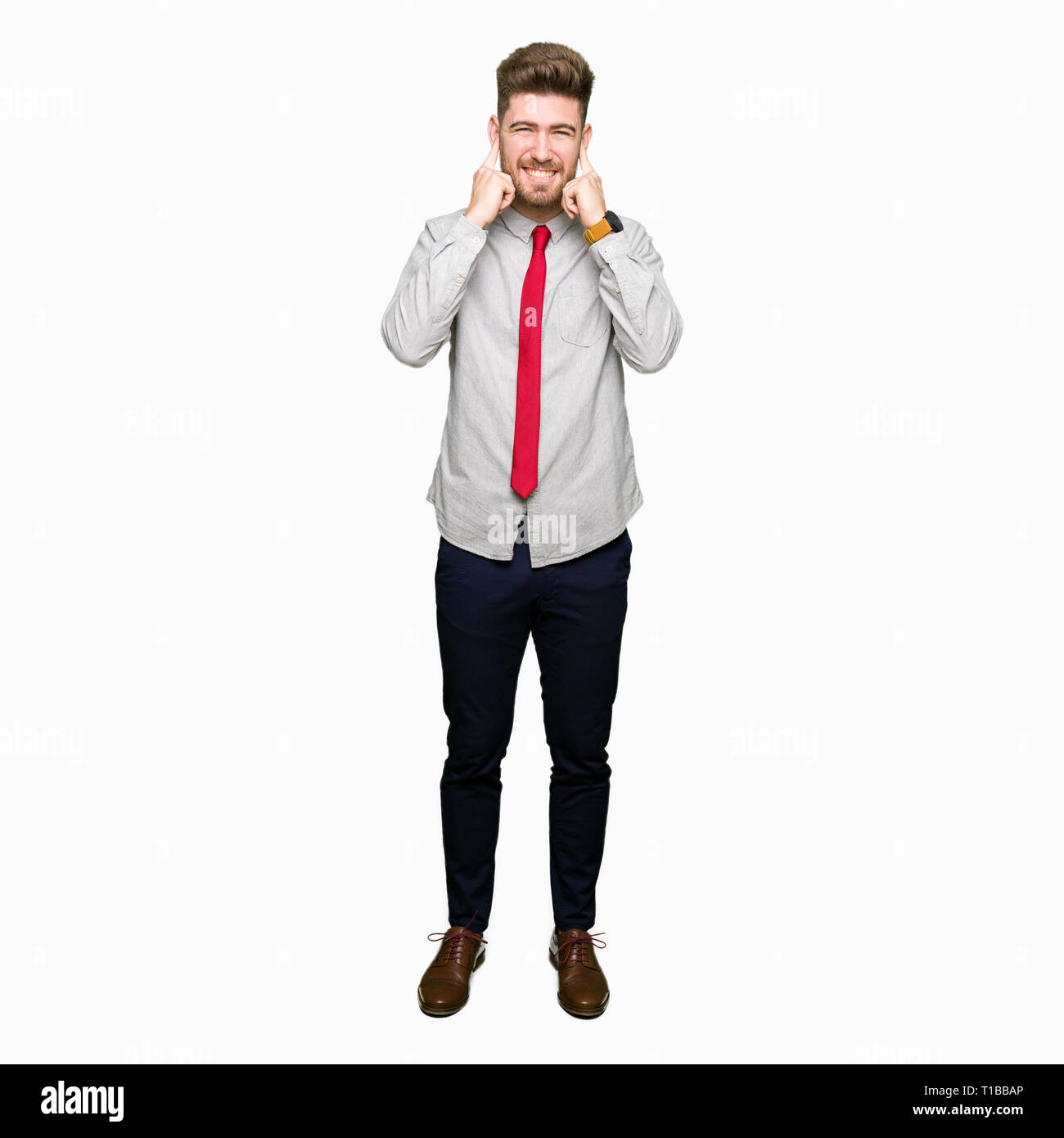 Man beard hearing music Cut Out Stock Images & Pictures - Alamy