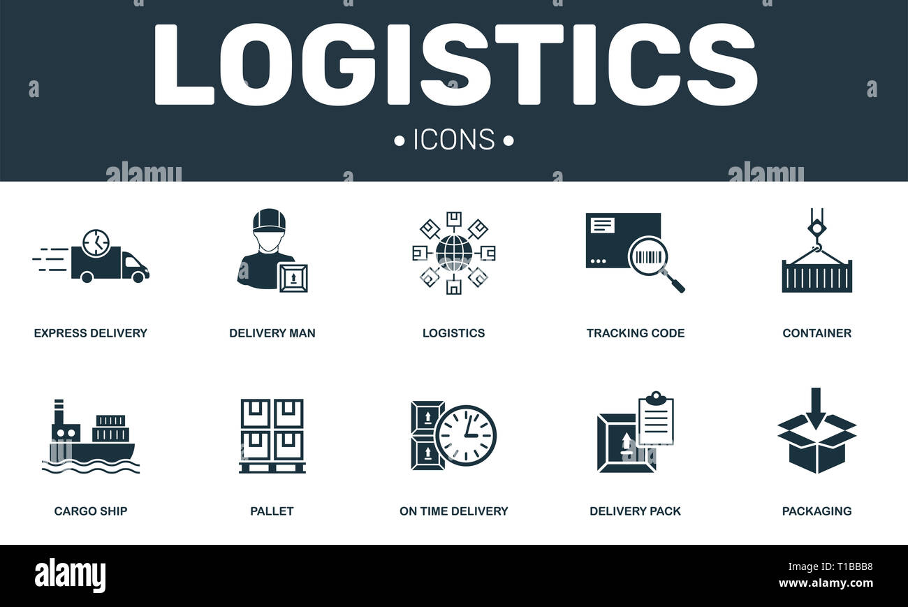 Logistics set icons collection. Includes simple elements such as ...