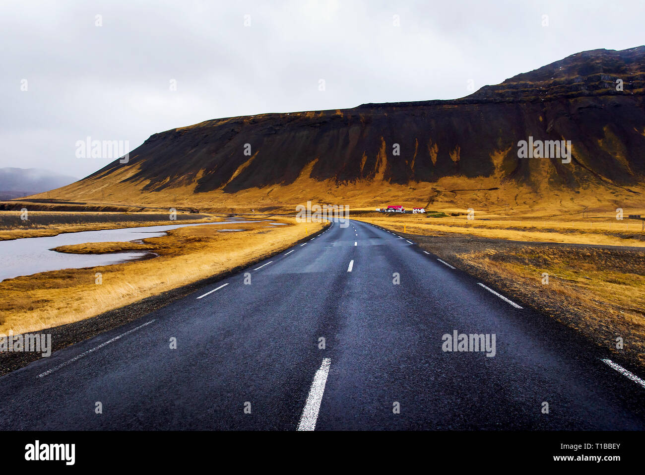 Scenic Icelandic road in Snaefellsnes peninsula of Iceland Stock Photo ...