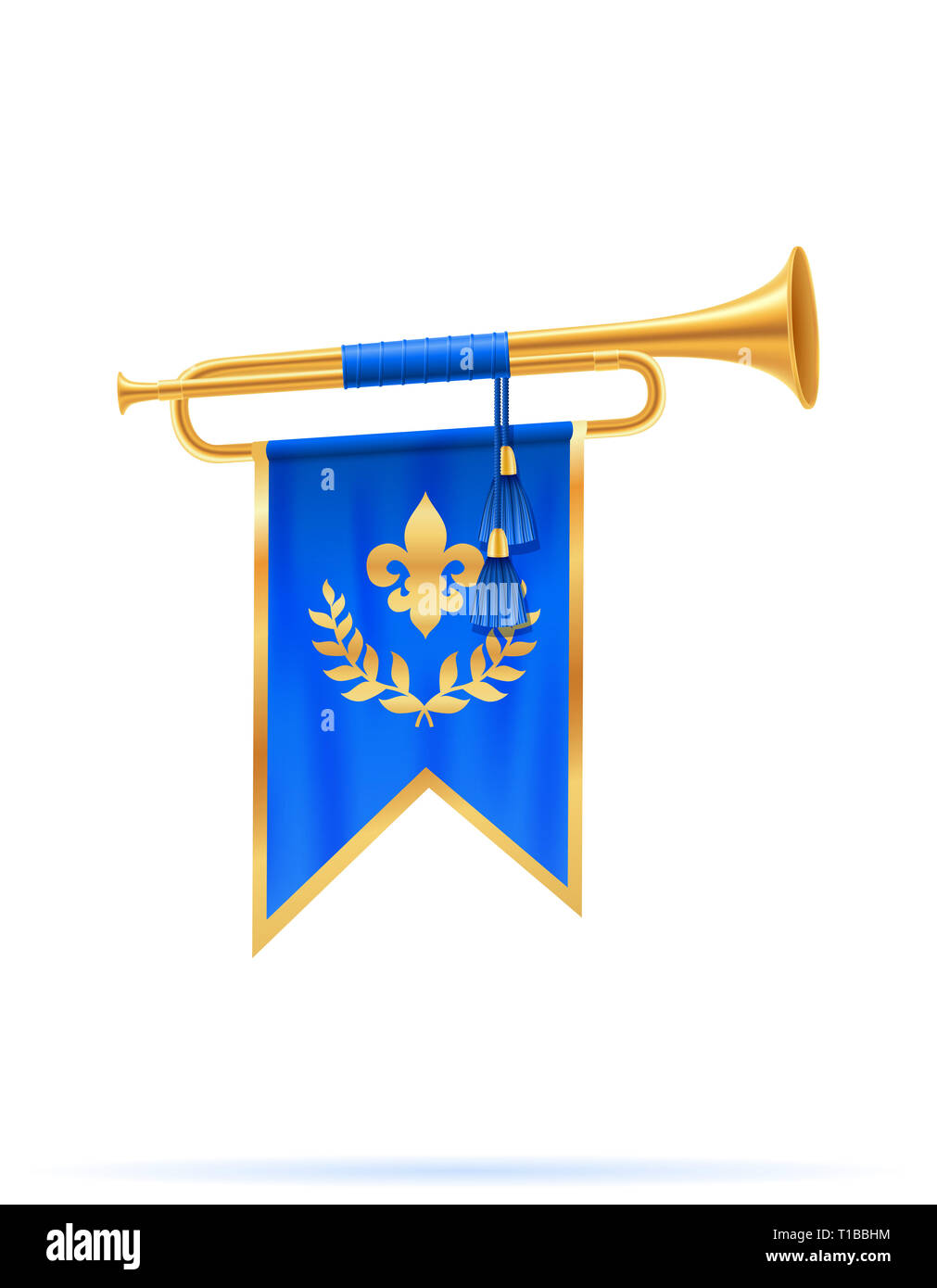king royal golden horn trumpet vector illustration isolated on white ...